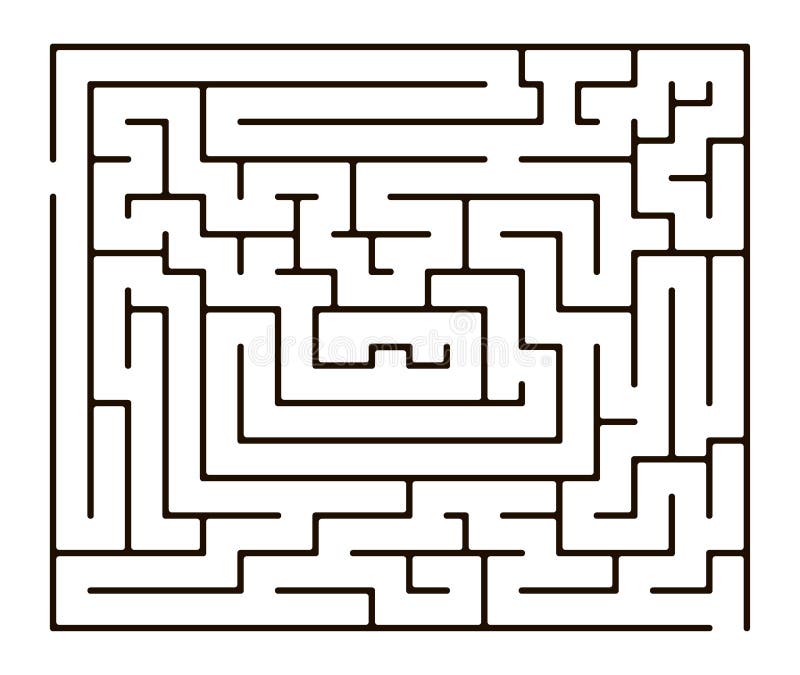 Simple Abstract Line Maze on White Background Stock Vector ...