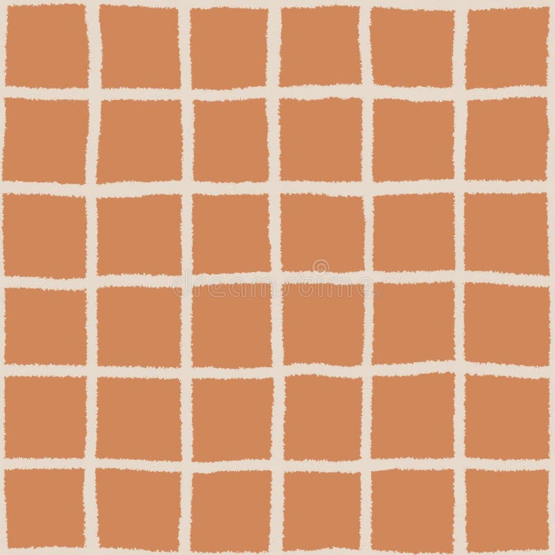 Simple and Abstract Orange and Beige Checkered Pattern. Stock ...