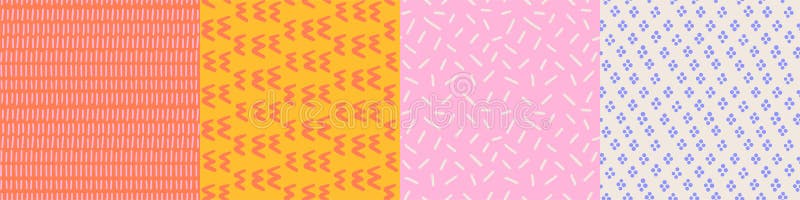 Simple Abstract Rough Geometric Hand Drawn Irregular Patterns Set. Cute ...