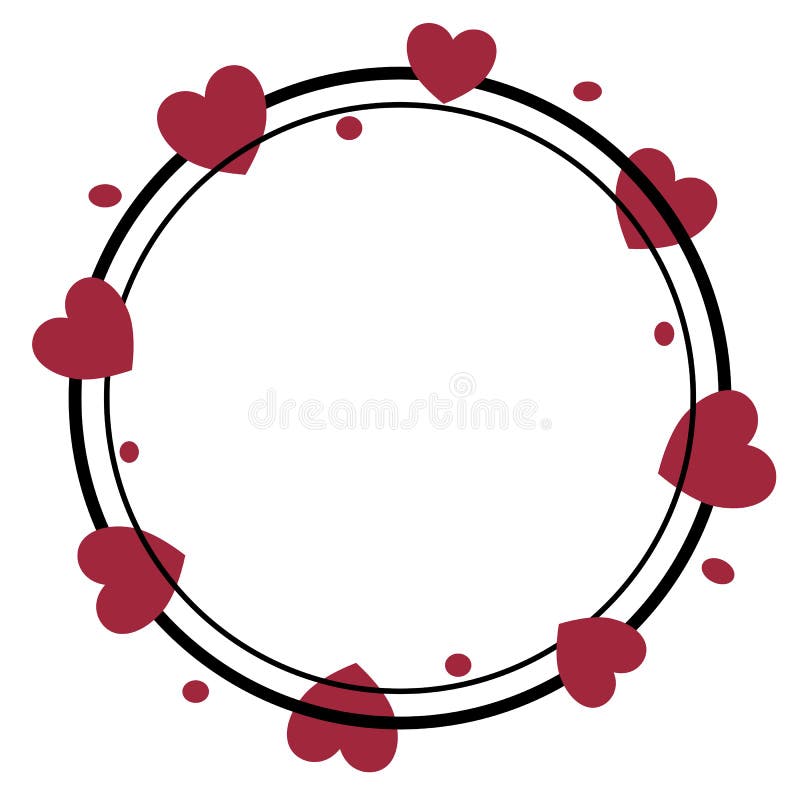 Simple Abstract Round Frames with a Hearts. Circle Frames Stock ...