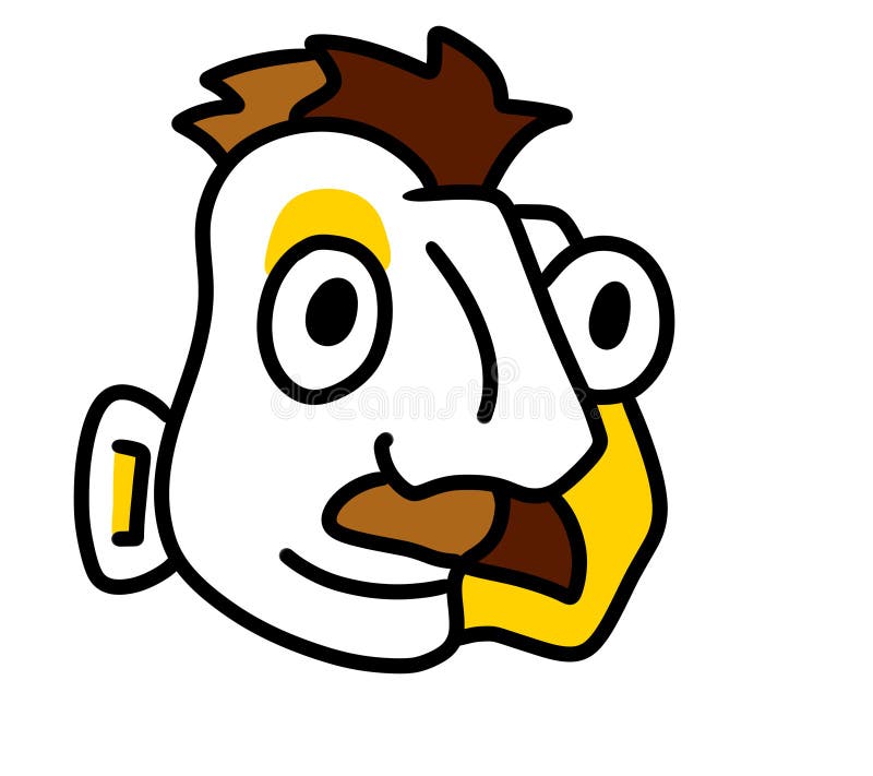 Simple Abstract Stylized Male Face Stock Illustration - Illustration of ...