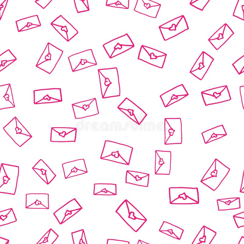 Simple Abstract Vector Doodle Letters with Hearts Background Stock ...