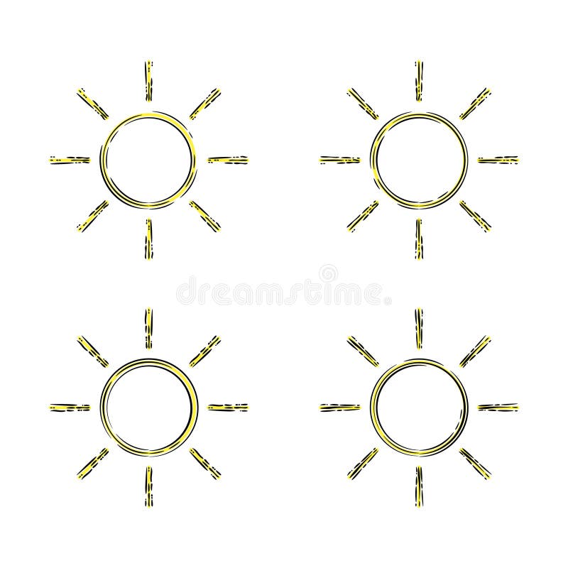 Simple Abstract Vector Sun Design Element Set Stock Vector ...