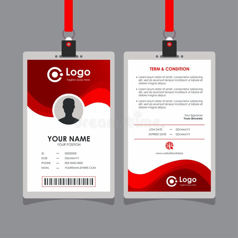 Professional Id Card Red Stock Illustrations – 434 Professional Id Card ...
