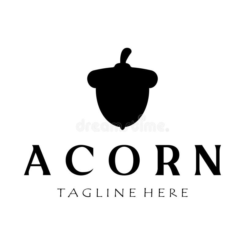 Simple Acorn Logo Design with Leaves,oak Leaves Logo,isolated with ...