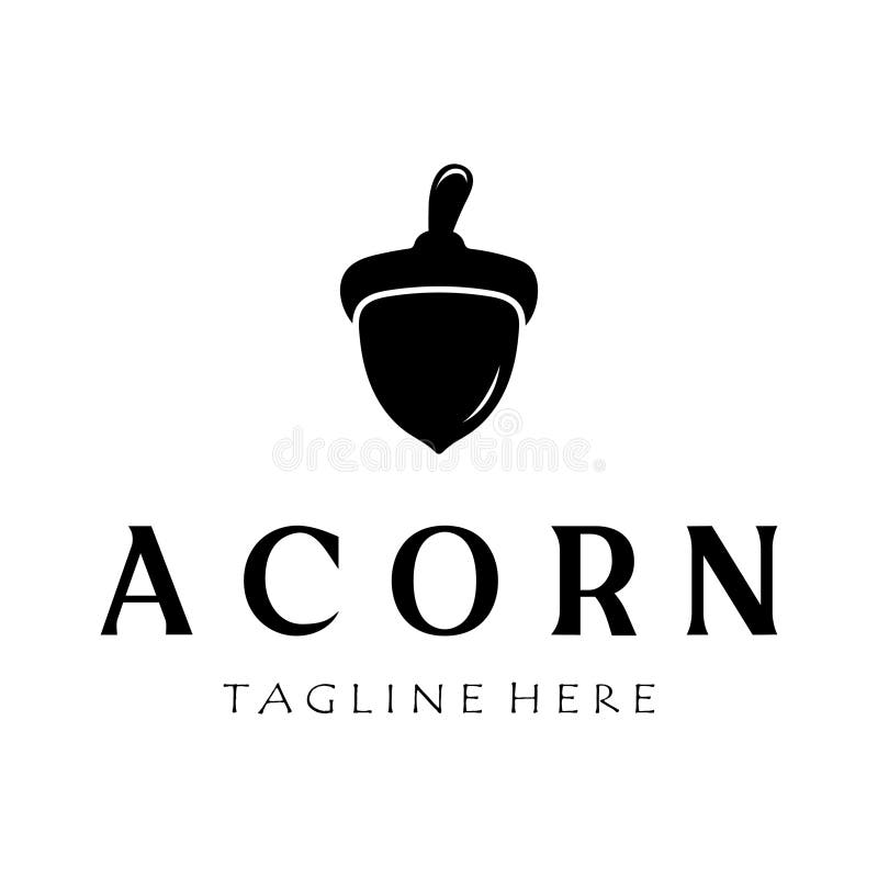 Simple Acorn Logo Design with Leaves,oak Leaves Logo,isolated with ...