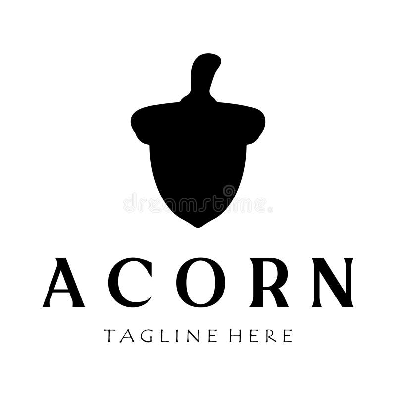 Simple Acorn Logo Design with Leaves,oak Leaves Logo,isolated with ...