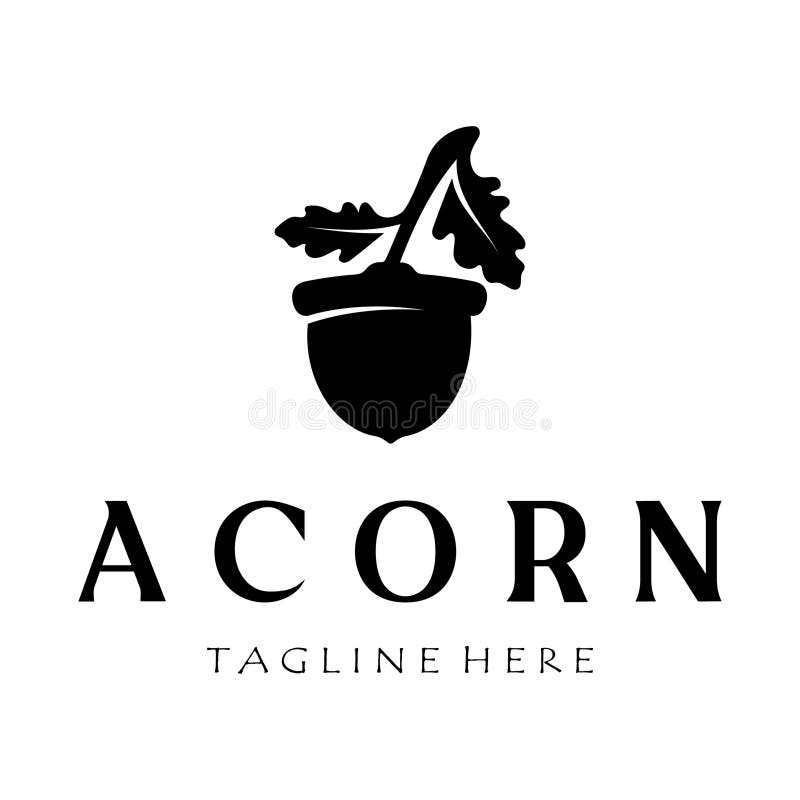Simple Acorn Logo Design with Leaves,oak Leaves Logo,isolated with ...