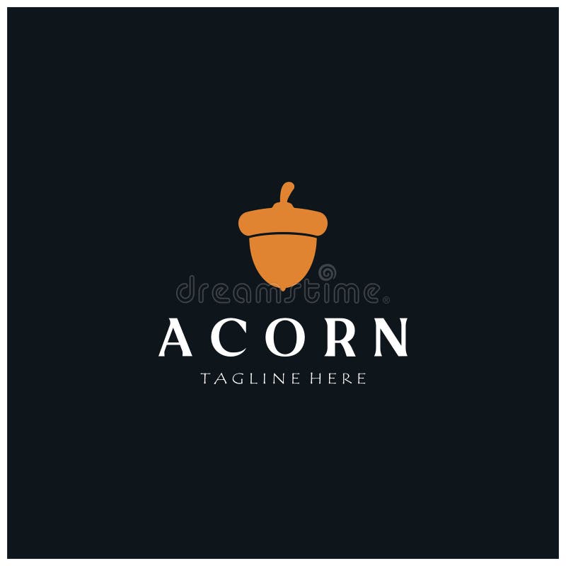 Simple Acorn Logo Design with Leaves,oak Leaves Logo,isolated with ...