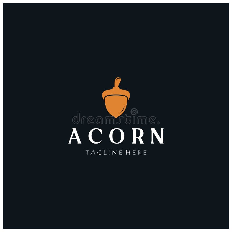 Simple Acorn Logo Design with Leaves,oak Leaves Logo,isolated with ...
