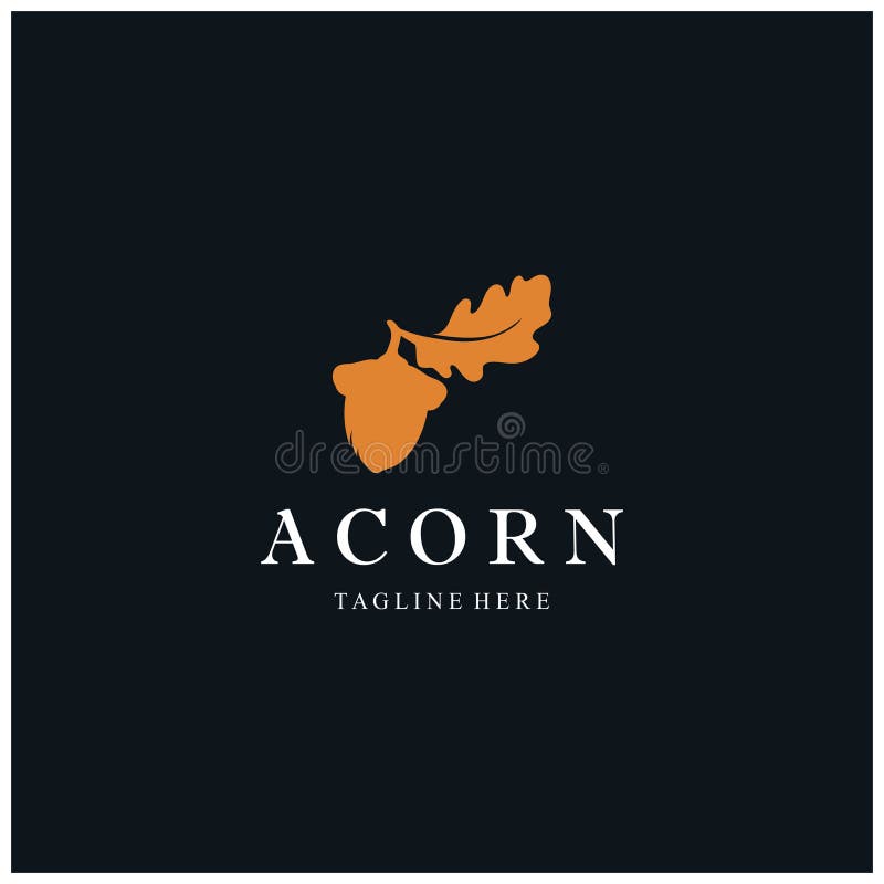 Simple Acorn Logo Design with Leaves,oak Leaves Logo,isolated with ...