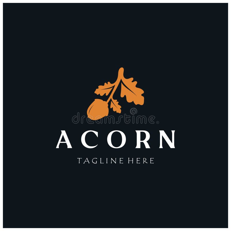 Simple Acorn Logo Design with Leaves,oak Leaves Logo,isolated with ...