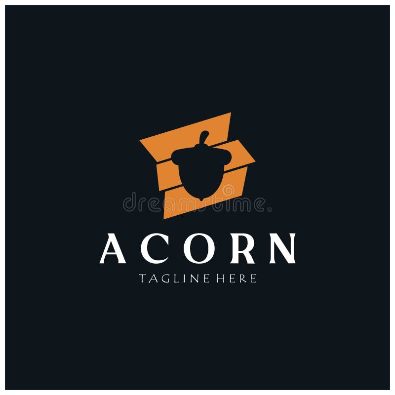 Simple Acorn Logo Design with Leaves,oak Leaves Logo,isolated with ...