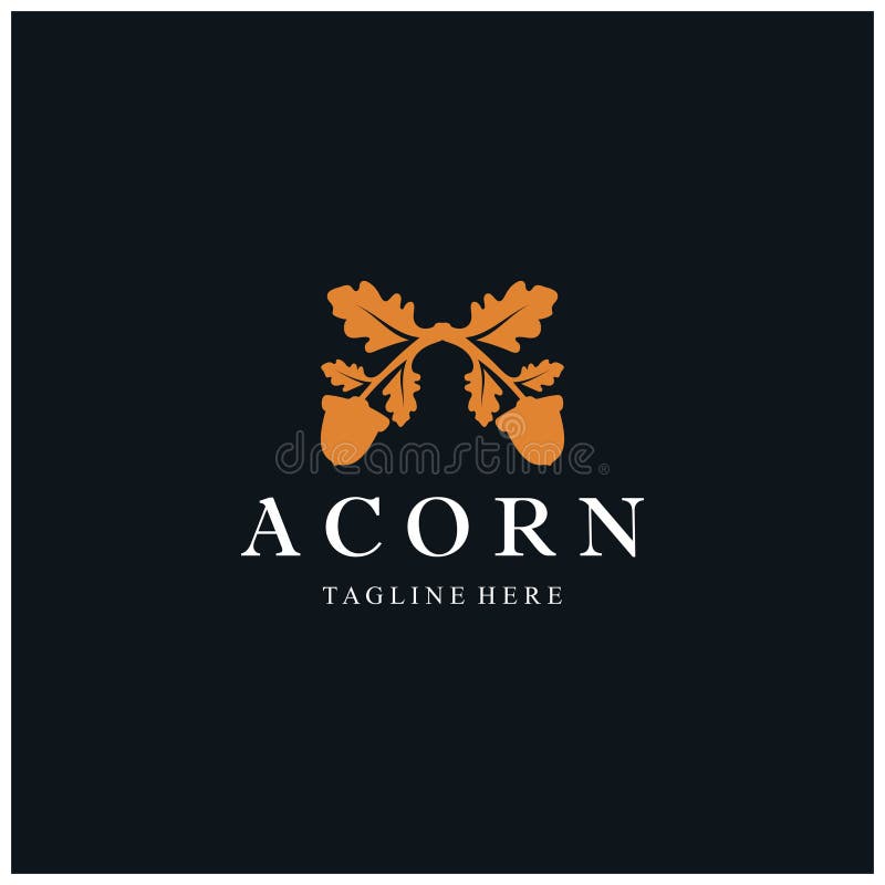 Simple Acorn Logo Design with Leaves,oak Leaves Logo,isolated with ...