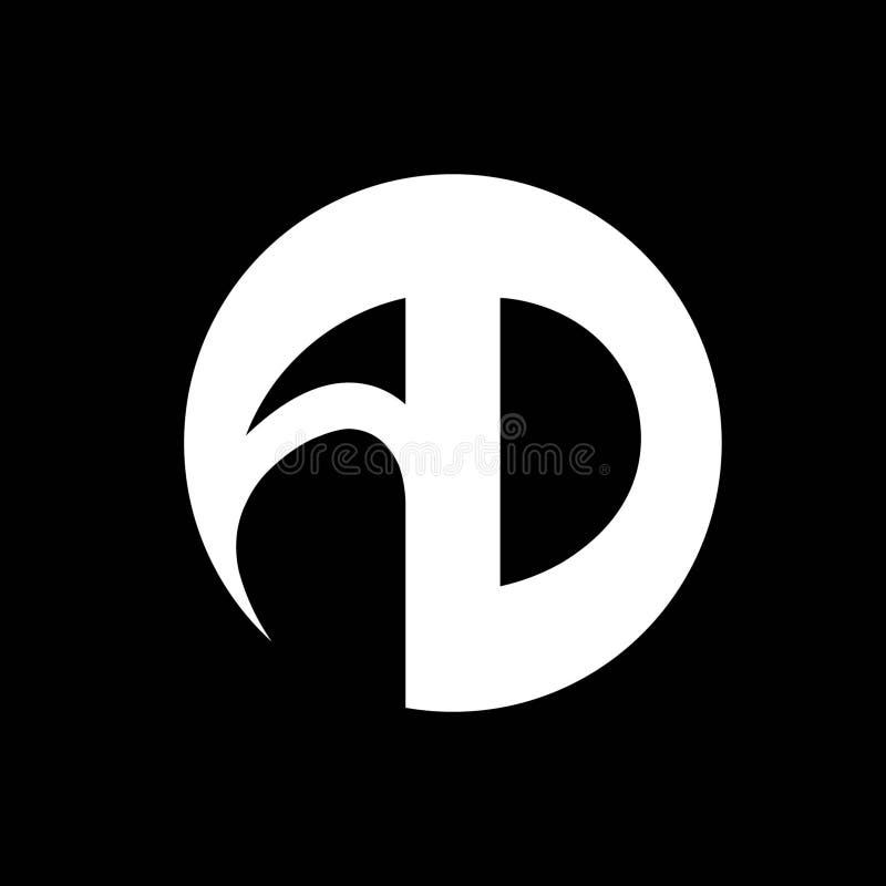 Simple AD Letter Logo Vector. Letters Connecting with Circles, AD ...