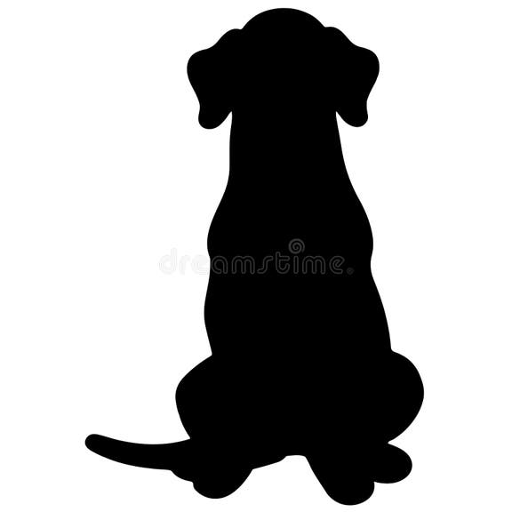 Simple and Adorable Great Dane Silhouette Sitting in Front View Stock ...