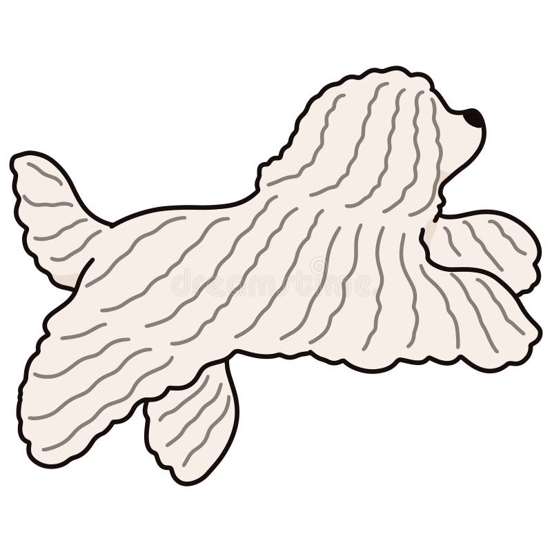Simple and Adorable Illustration of Komondor Dog Jumping in Side View ...