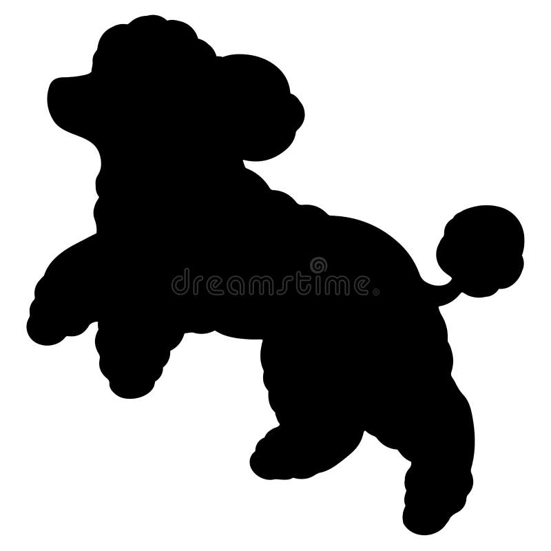 Simple and Adorable Jumping Poodle Dog Silhouette Stock Vector ...