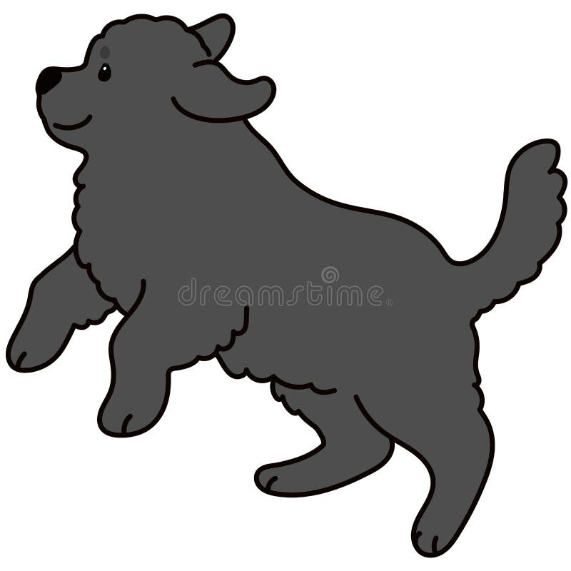 Simple and Adorable Newfoundland Dog Illustration Jumping Stock Vector ...