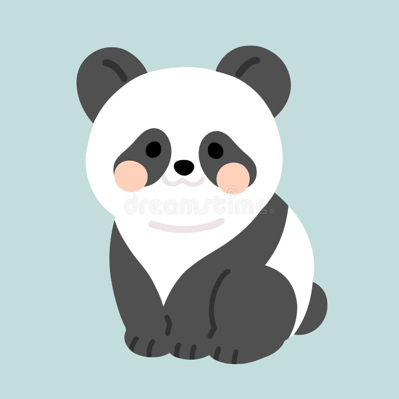 Simple and Adorable Panda Illustration Stock Vector - Illustration of ...