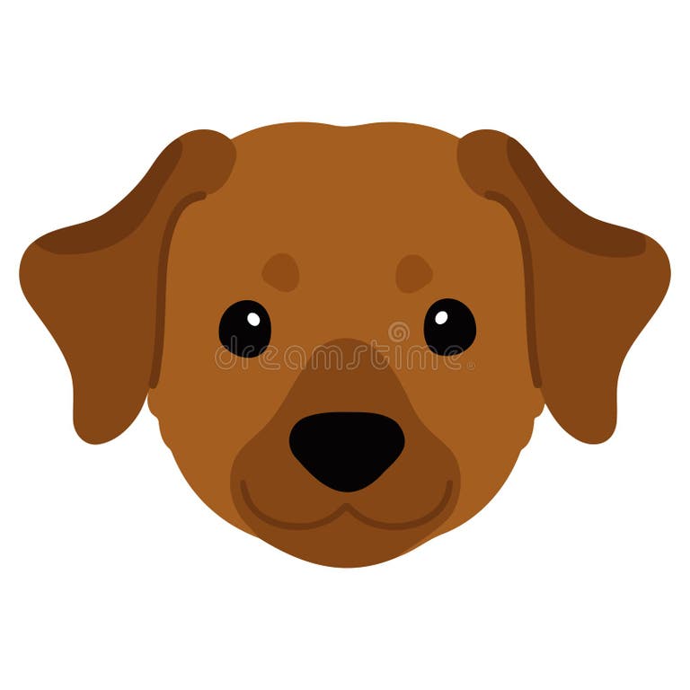 Simple and Adorable Rhodesian Ridgeback Front Face Stock Vector ...
