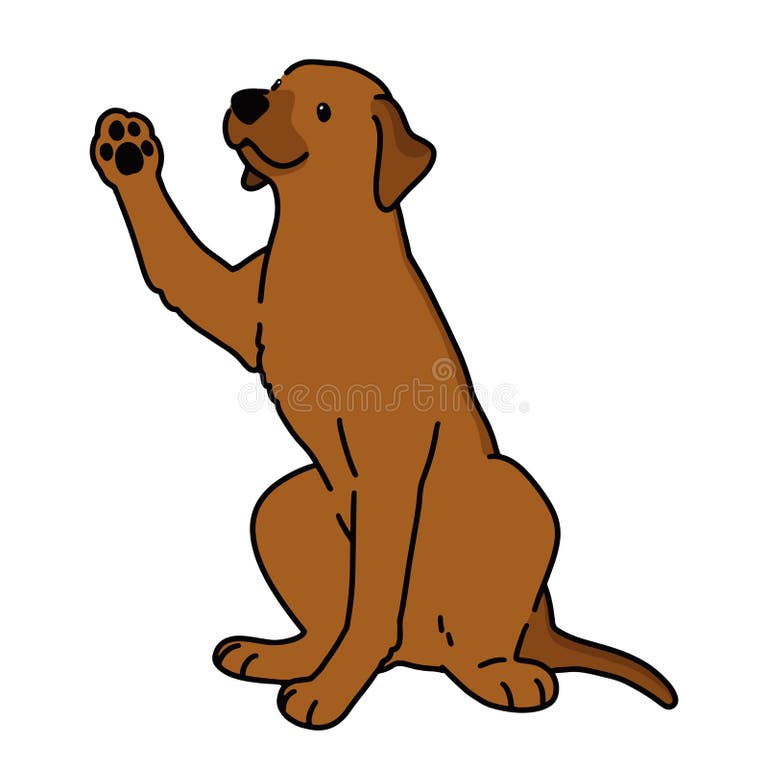 Simple and Adorable Rhodesian Ridgeback Lifting a Paw Outlined Stock ...