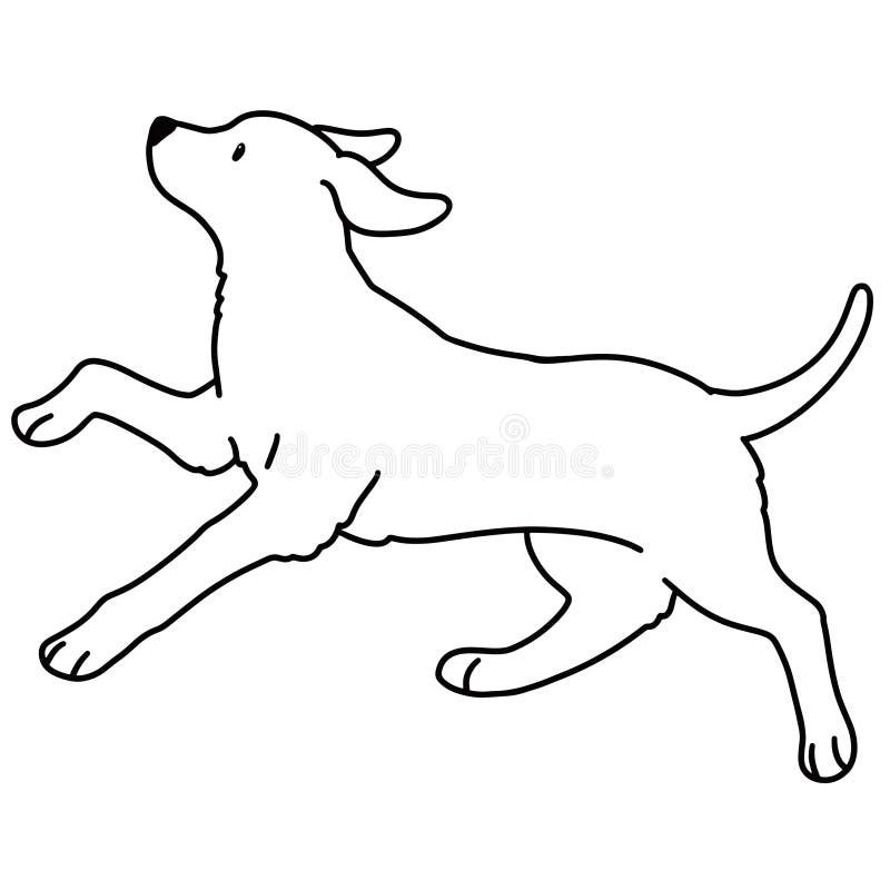 Simple and Adorable Rhodesian Ridgeback Running in Side View Outlines ...