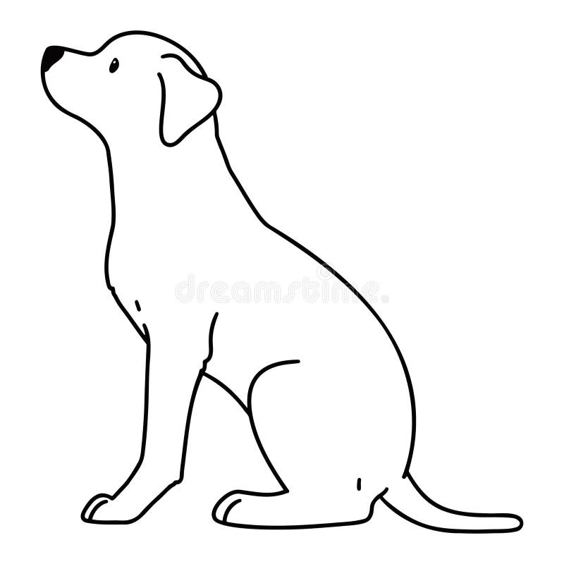 Simple and Adorable Rhodesian Ridgeback Sitting in Side View Outlines ...