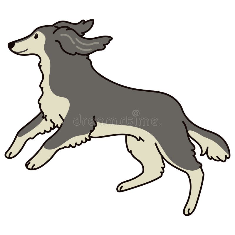Simple and Adorable Saluki Dog Illustration Jumping Stock Vector ...