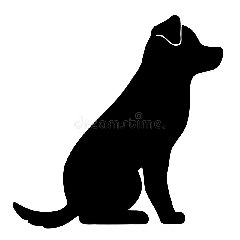 Simple and Adorable Silhouette of a Dog in Side View Stock Vector ...