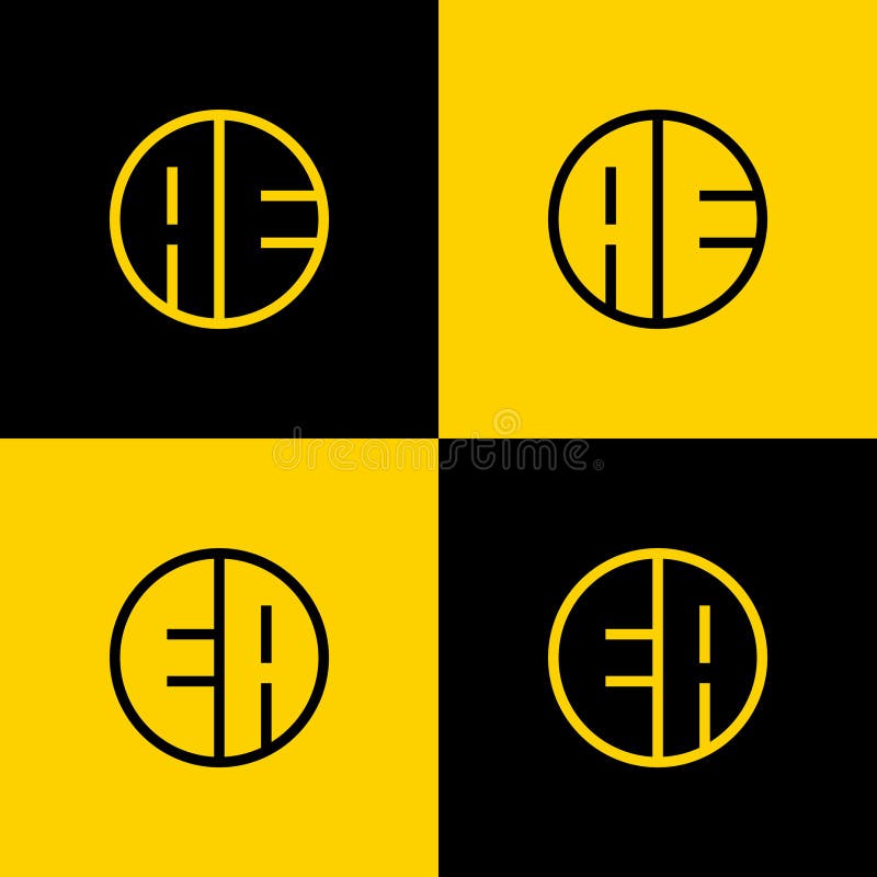 Simple AE and EA Letter Circle Logo Set, Suitable for Business with EA ...