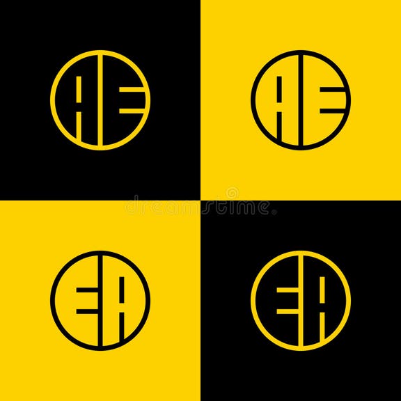 Simple AE and EA Letter Circle Logo Set, Suitable for Business with EA ...