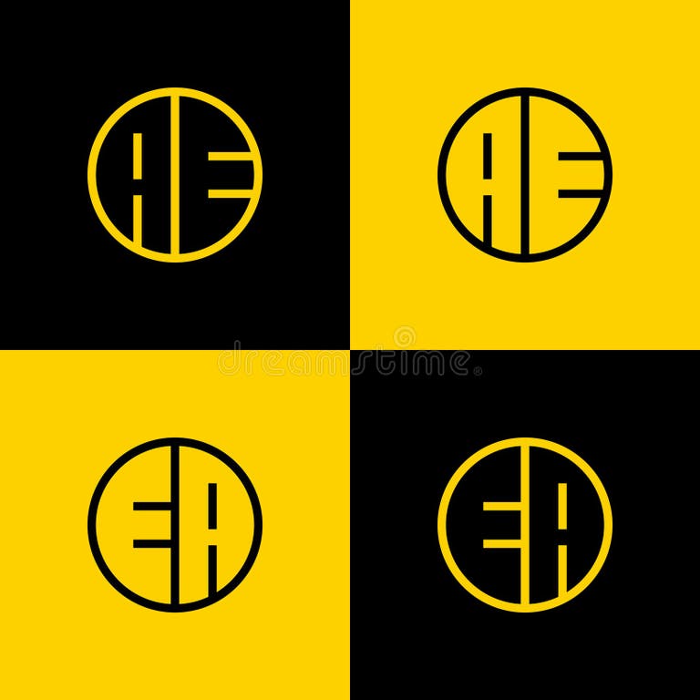 Simple AE and EA Letter Circle Logo Set, Suitable for Business with EA ...