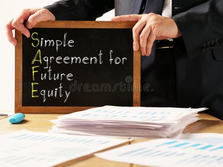 Simple Agreement for Future Equity SAFE is Shown on the Photo Stock ...