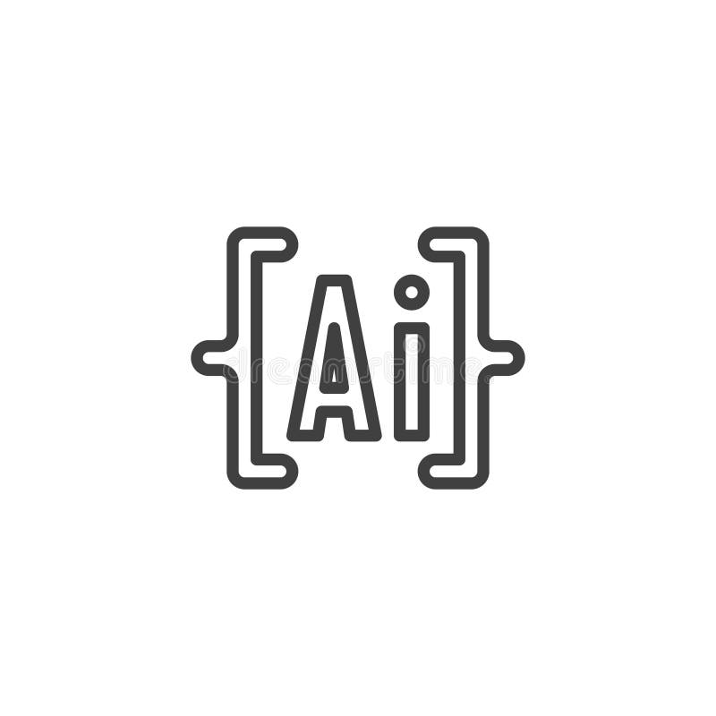 AI logo monogram line icon stock illustration. Illustration of brand ...