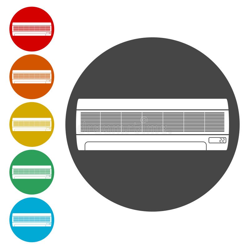 Simple Air Conditioner Icon Stock Illustration - Illustration of pure ...