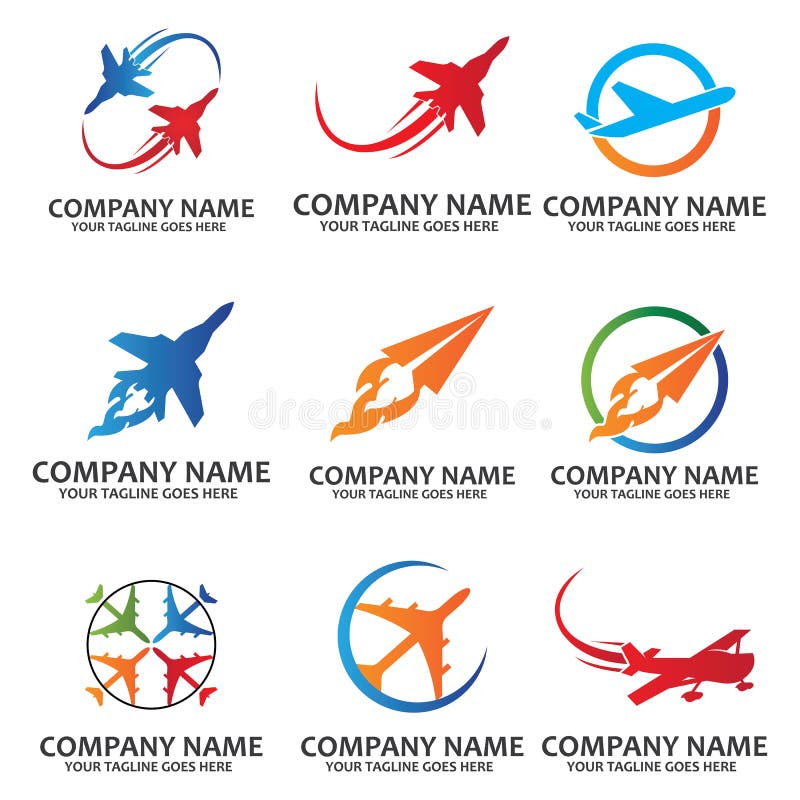 Simple Airplane Free Icon Vector Logo Stock Illustration - Illustration ...