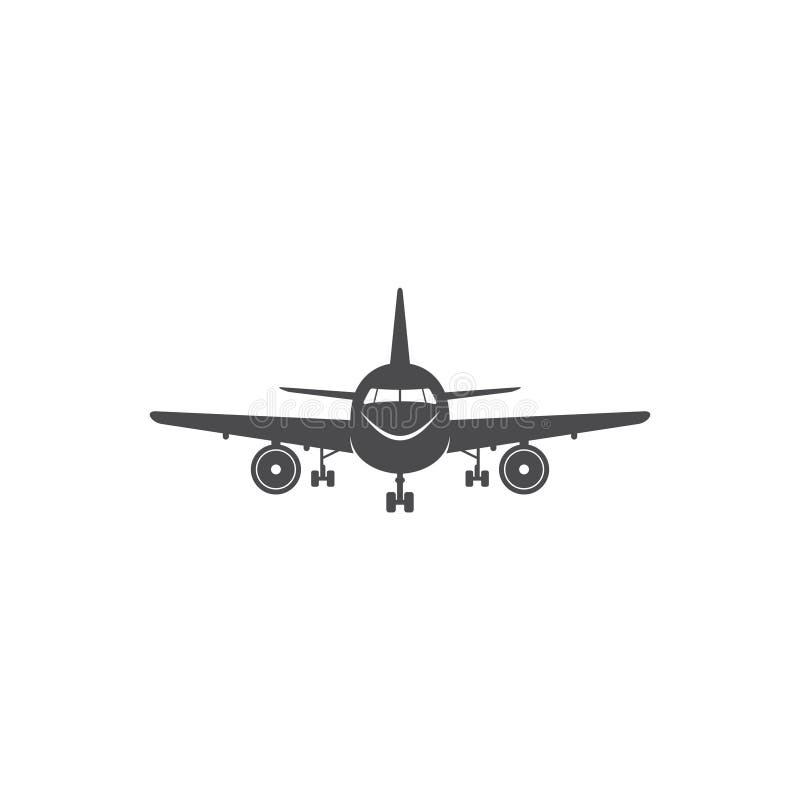 Simple airplane front view stock illustration. Illustration of ...