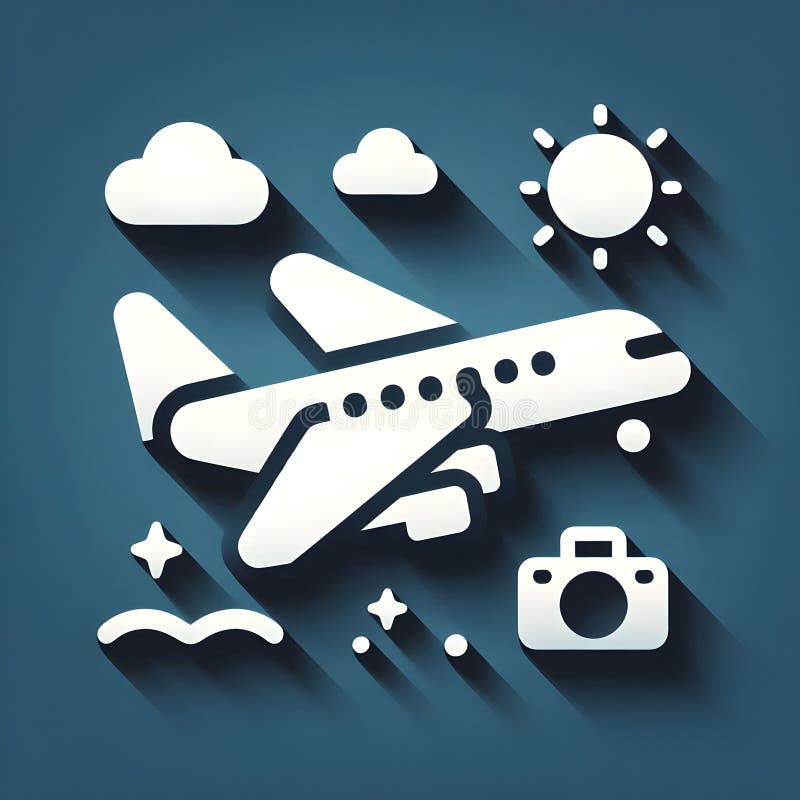 Simple airplane icon stock illustration. Illustration of airplane ...