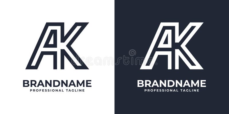 Simple AK Monogram Logo, Suitable for Any Business with AK or KA ...
