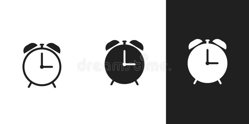 Simple Alarm Clock Icon in 3 Form. Stock Vector - Illustration of hour ...