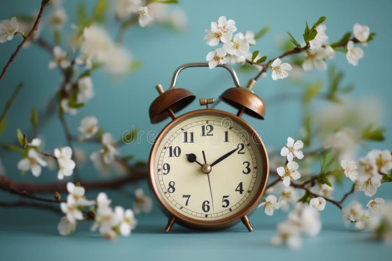 A Simple Alarm Clock Placed on a Flat Surface Stock Illustration ...