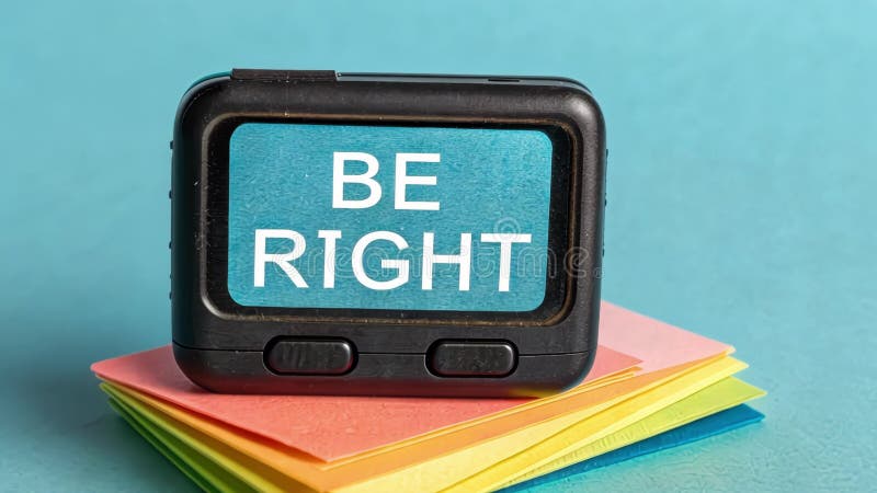 We Ll Be Right Back Neon Glow with Grid Seamless Loop Stock Video ...