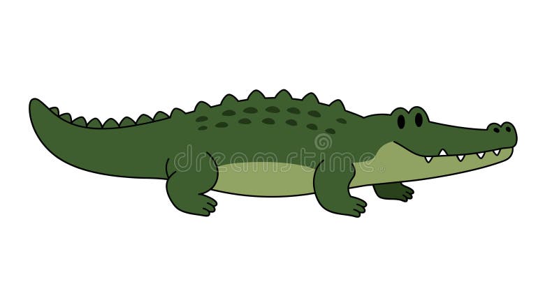 Simple alligator clipart stock vector. Illustration of kids - 365241194