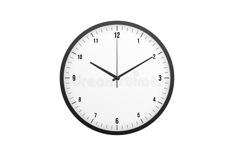 Simple Analog Modern Wall Round Clock. Vector Illustration EPS 10 Stock ...
