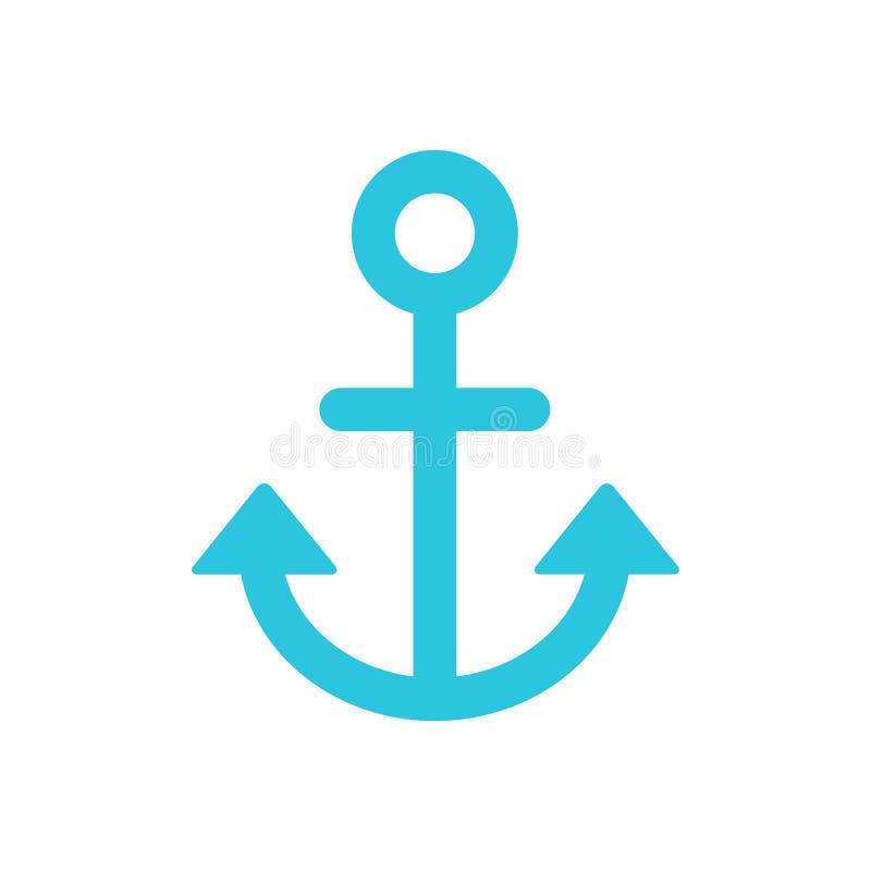 Simple Anchor Symbol on White Background Stock Vector - Illustration of ...