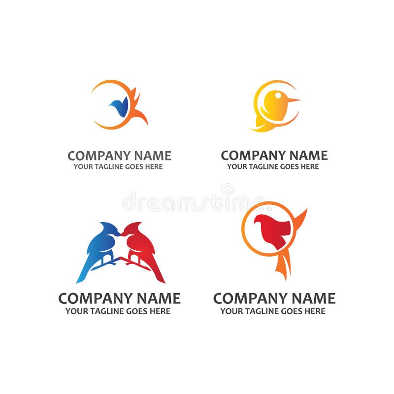 Simple Animal Bird Icon Vector Logo Stock Vector - Illustration of ...