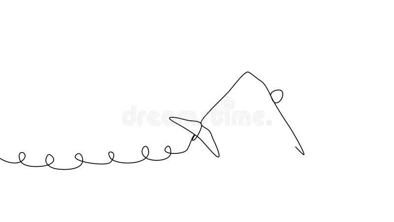 Simple Animation of Continuous Line Drawing. the Plane Flies from Left ...