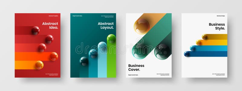 Simple Annual Report A4 Vector Design Concept Collection Stock Vector ...