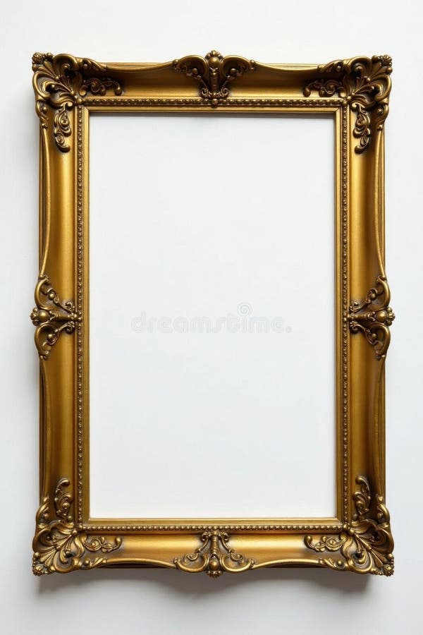 Simple Antique Gold Frame Against White Backdrop , Design, Gallery ...